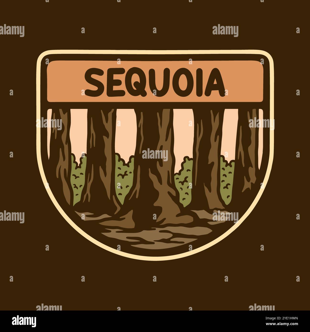 SEQUOIA NATIONAL PARK BADGE LOGO DESIGN VECTOR ILLUSTRATION Stock Photo ...