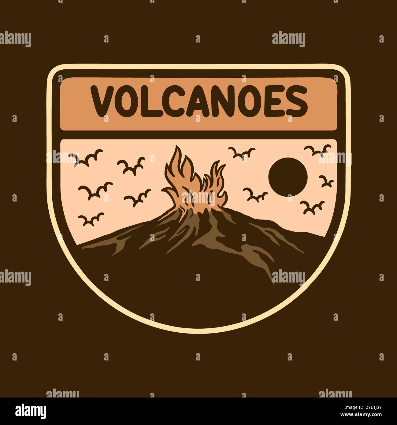 VOLCANOES NATIONAL PARK BADGE LOGO DESIGN VECTOR ILLUSTRATION Stock ...