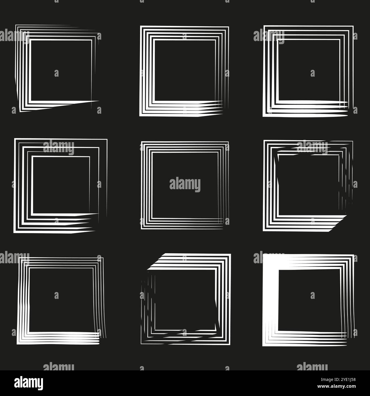 Abstract square frames. Geometric pattern design. Modern black and ...