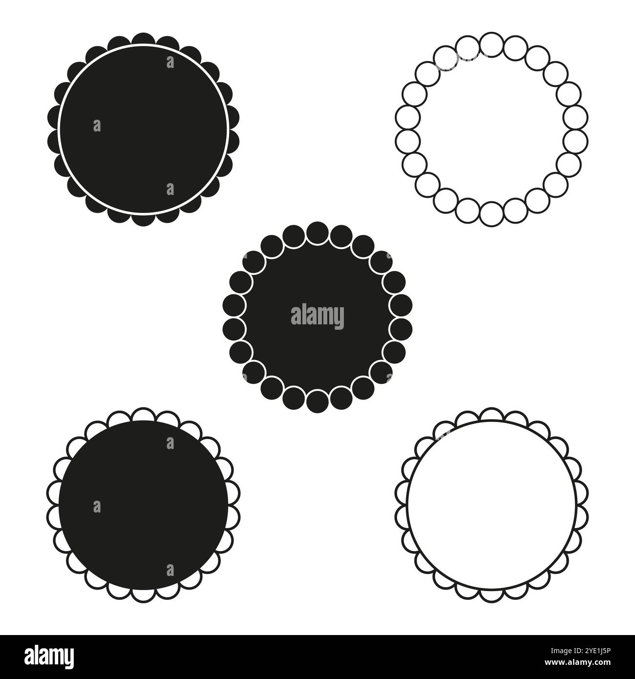 Circular emblem set. Decorative round frames. Simple circle designs ...