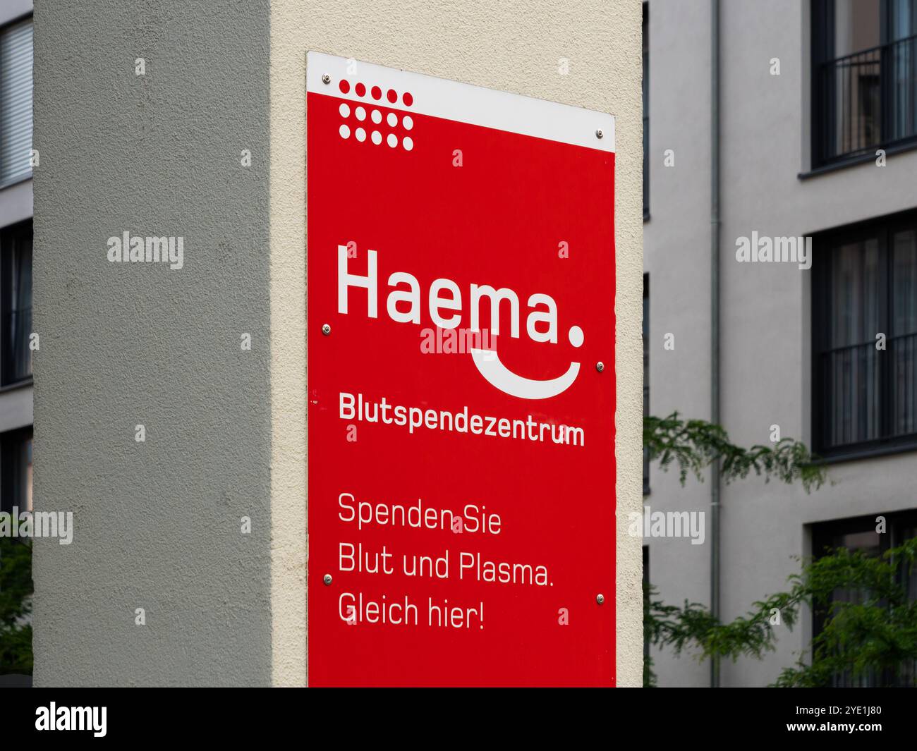 Dresden Haema Blutspendezentrum (blood donation center) logo sign on a ...