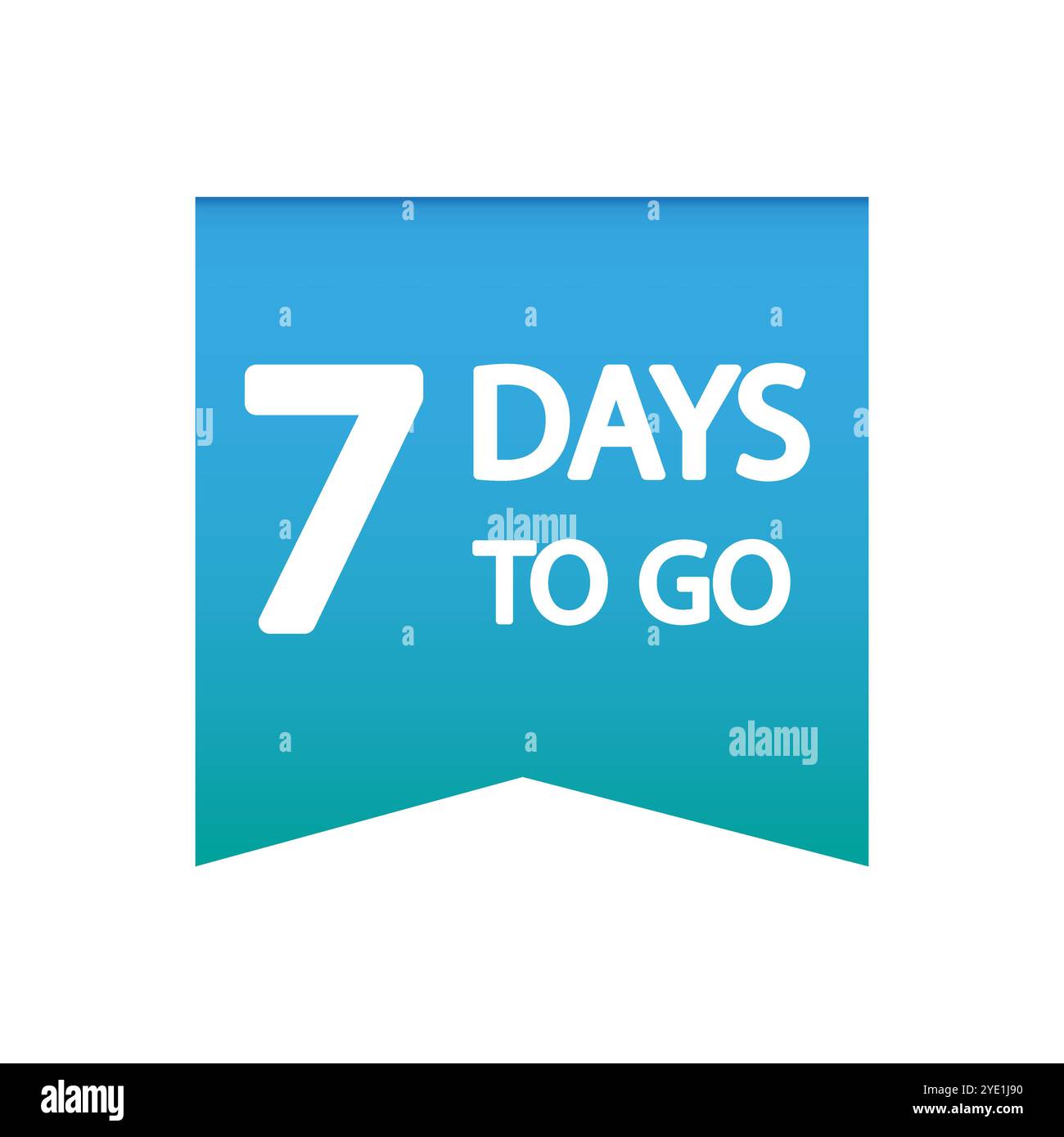 7 days to go. Countdown icon number seven. Blue gradient emblem. Vector ...