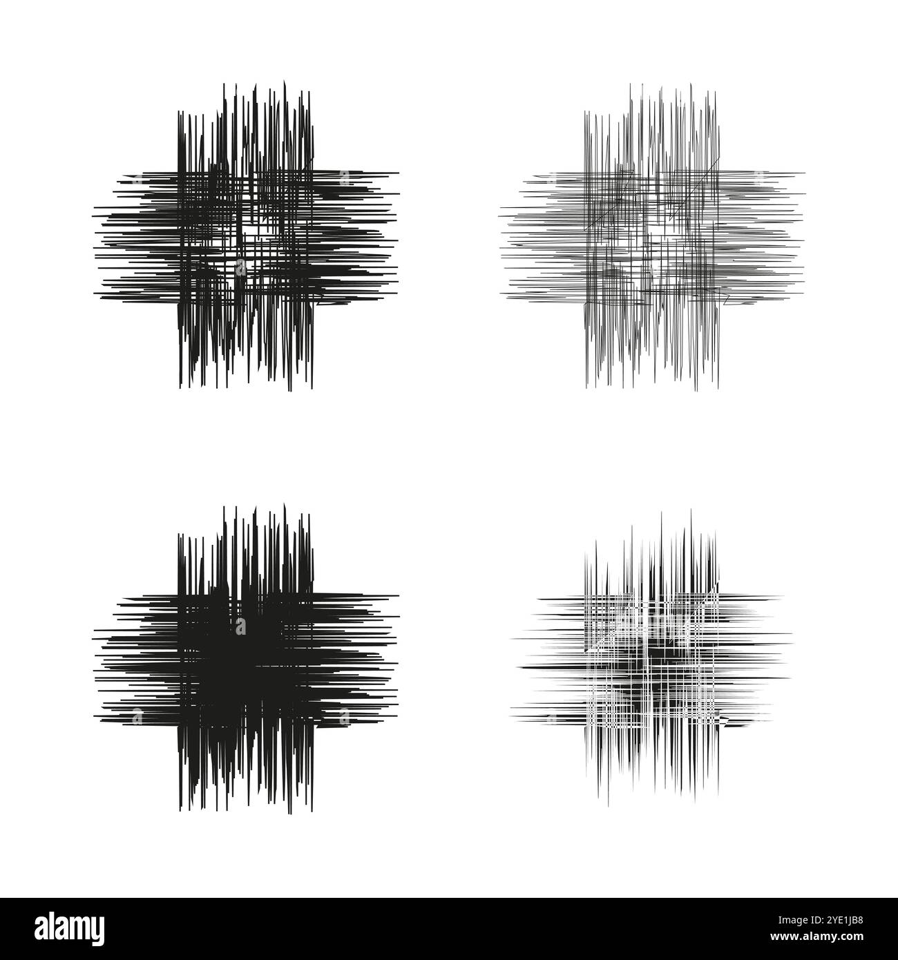 Abstract stroke patterns. Black and gray lines. Geometric decoration ...