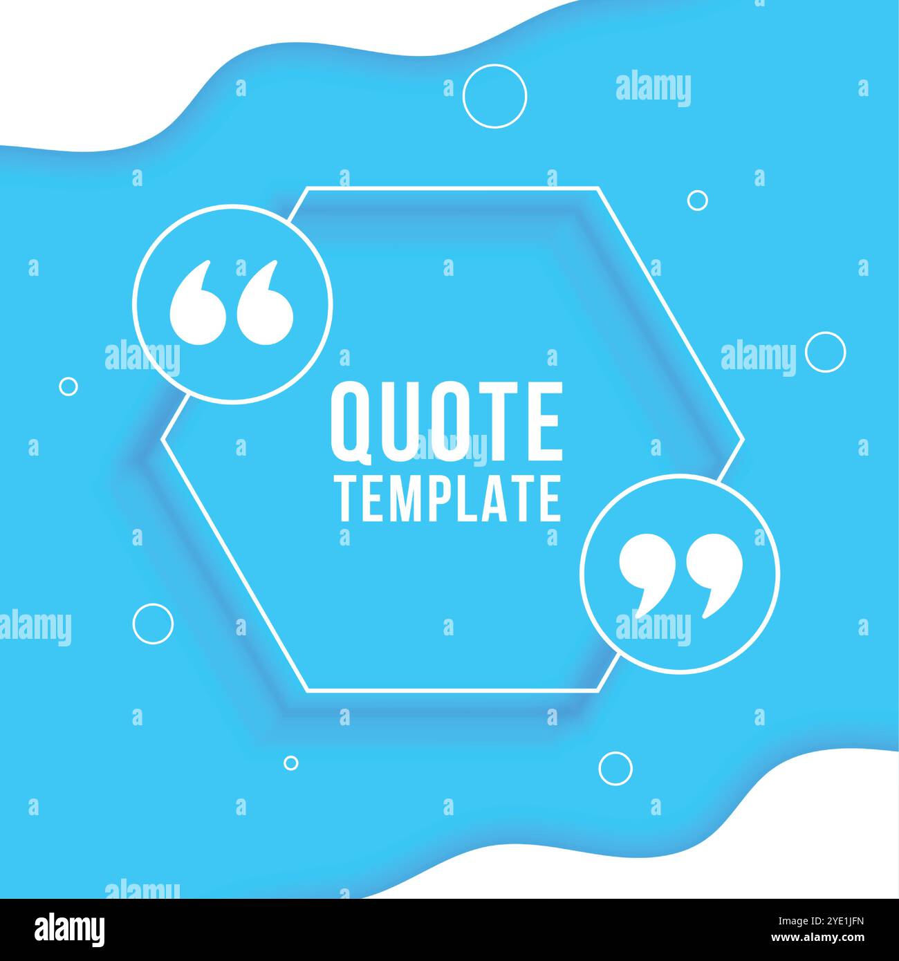 hexagon quote box template on blue background vector Stock Vector Image ...