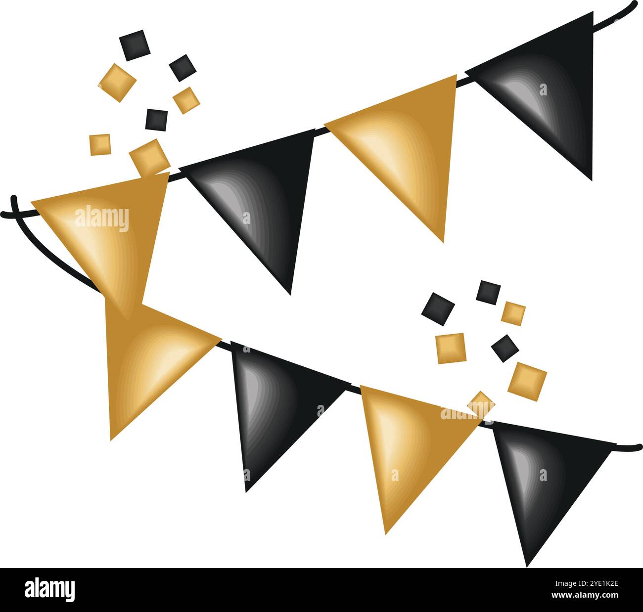 black and gold birthday bunting Stock Vector Image & Art - Alamy