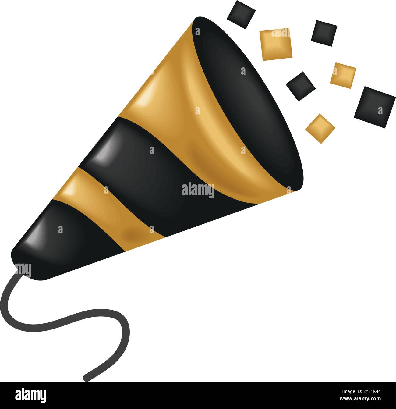 black and gold birthday horn Stock Vector Image & Art - Alamy