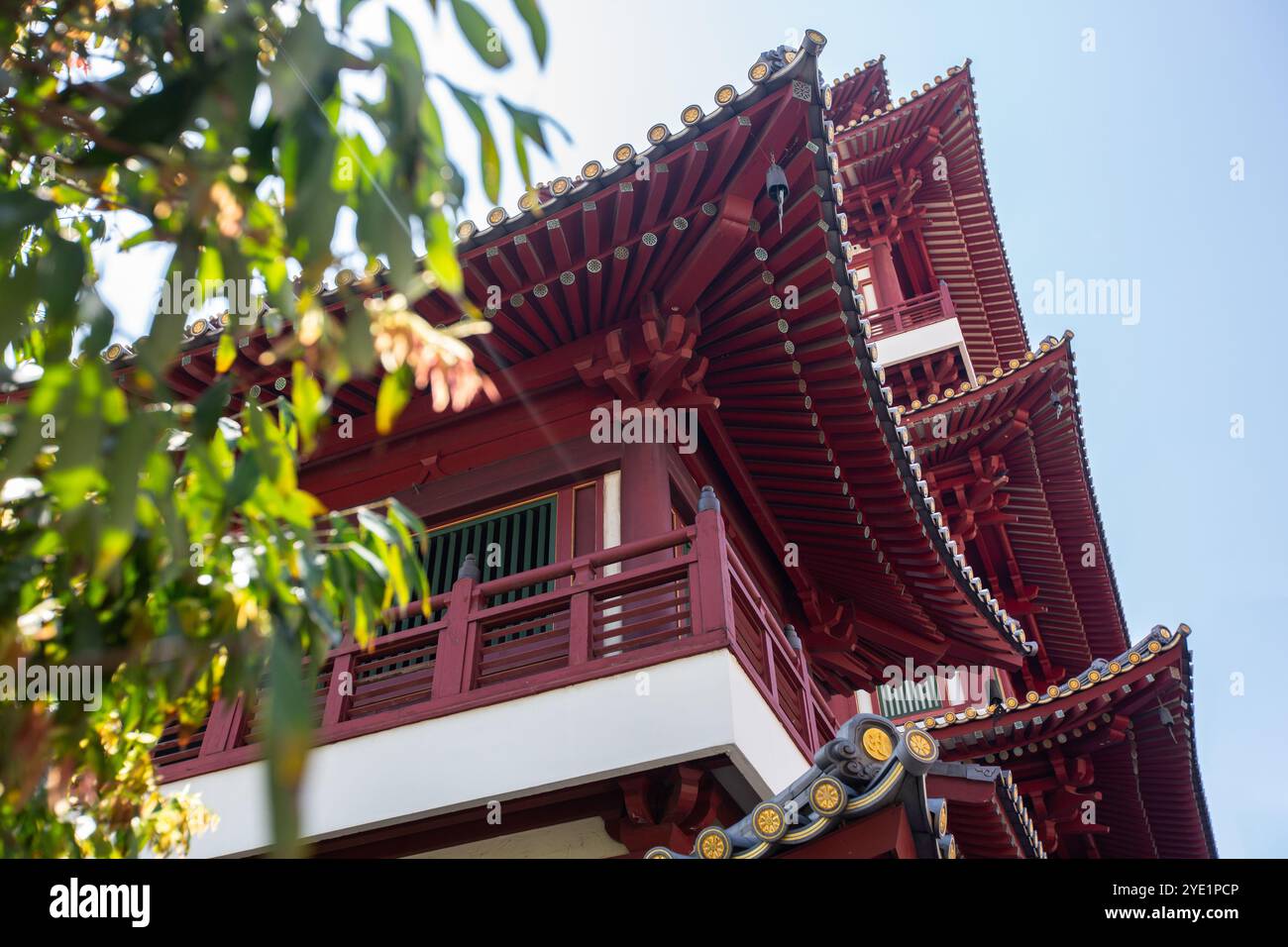 Architecture details underneath the layer of roofs, Buddha Tooth Relic ...