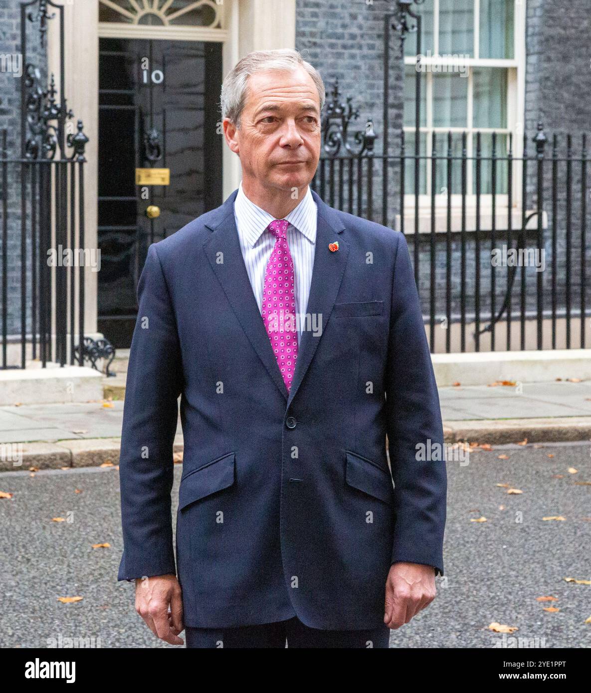 London, England, UK. 28th Oct, 2024. Reform UK Leader NIGEL FARAGE ...