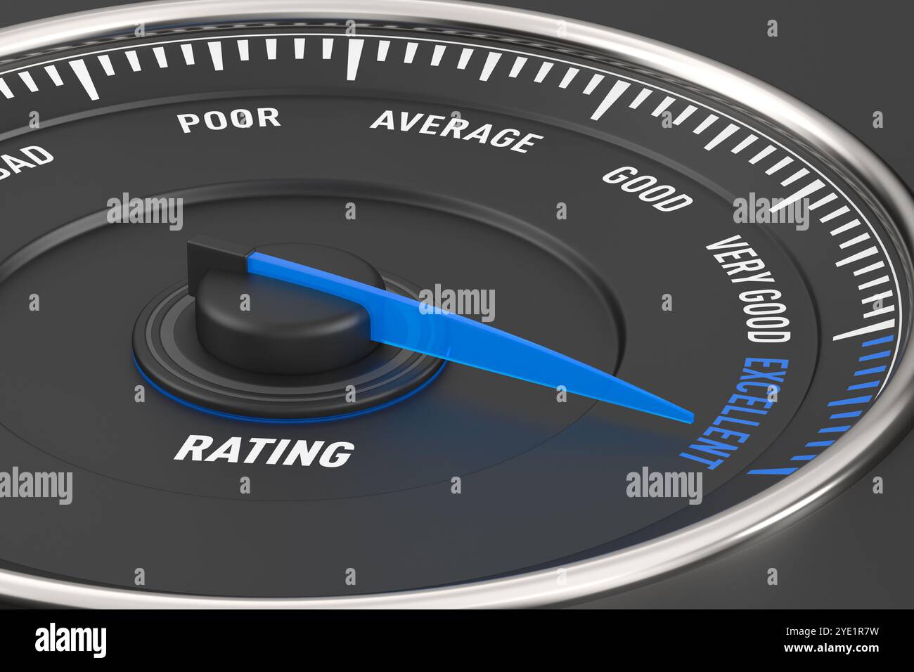 Rating on car speedometer. 3D illustration Stock Photo - Alamy
