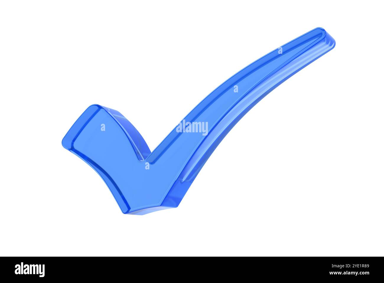 Transparent check mark sign on white background. Isolated 3D ...