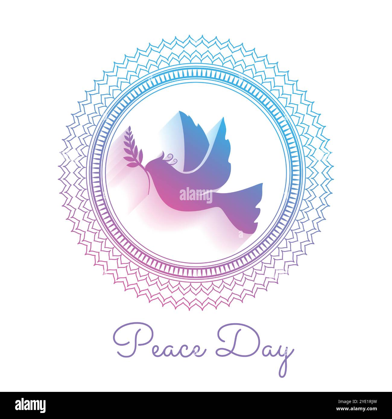 decorative international peace day banner with pigeon design Stock ...