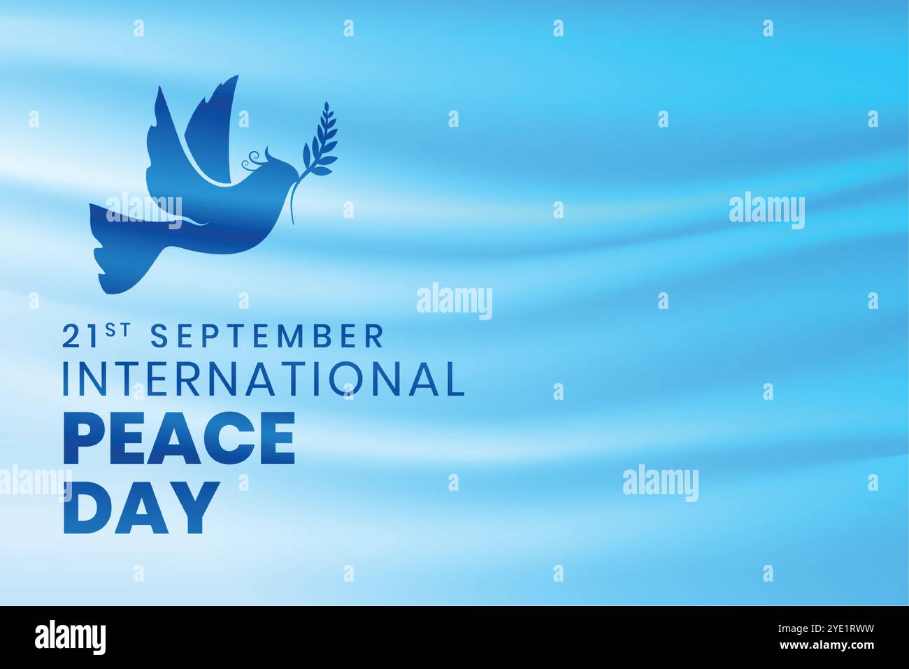 happy 21th september background with flying bird and olive design Stock ...