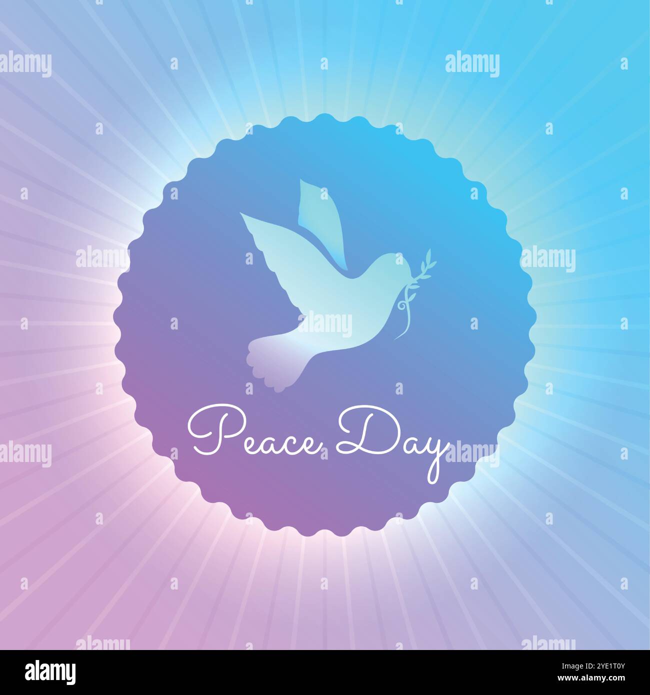 stylish world peace day template with dove and leaf design Stock Vector ...