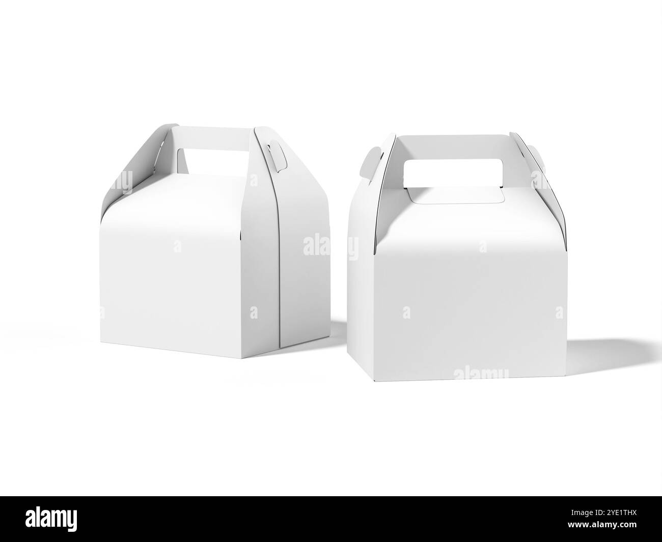 Realistic 3D Mockup of Two White Blank Carton Food Boxes Isolated Stock ...