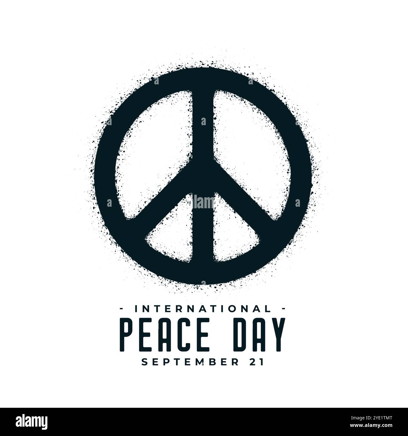 happy 21th september poster with peace symbol Stock Vector Image & Art ...