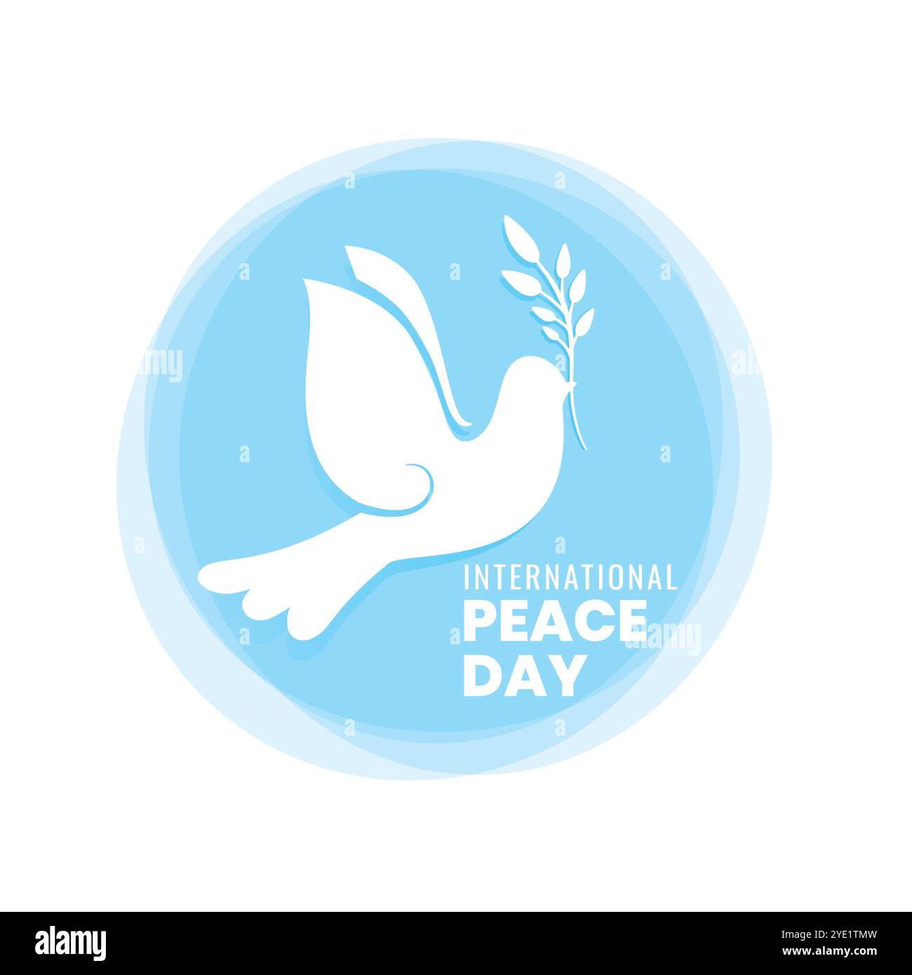 abstract international peace day poster with pigeon and olive branch ...
