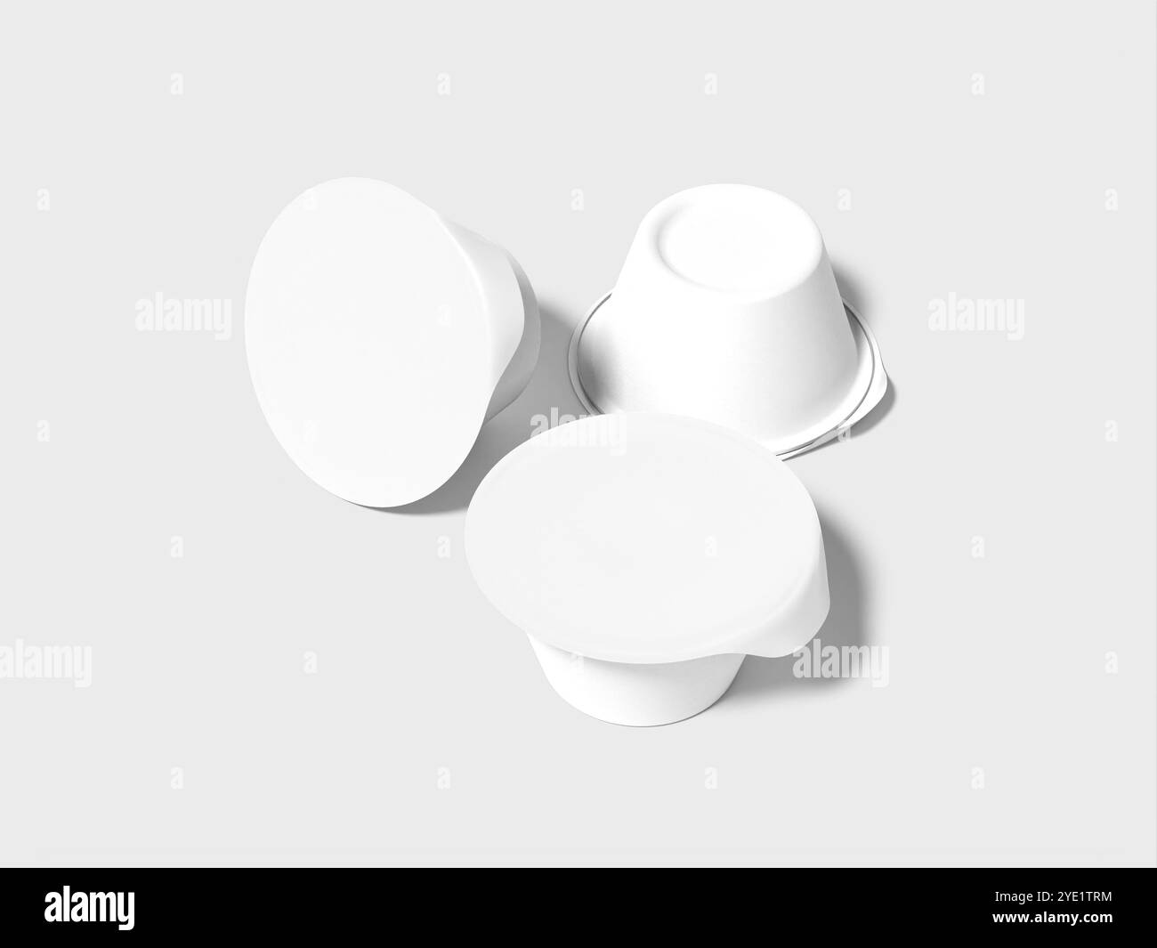 White Blank Plastic Container Round Cup Mockup 3D Rendering Stock Photo ...