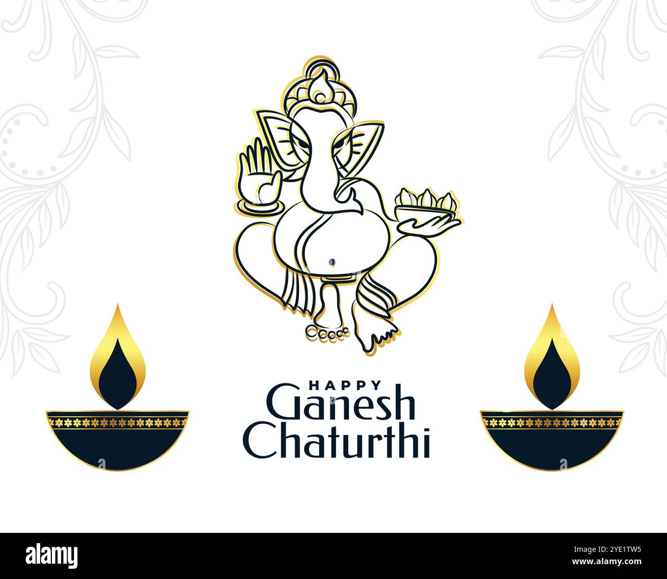 stylish ganesh chaturthi banner with lord ganesha and diya design Stock ...