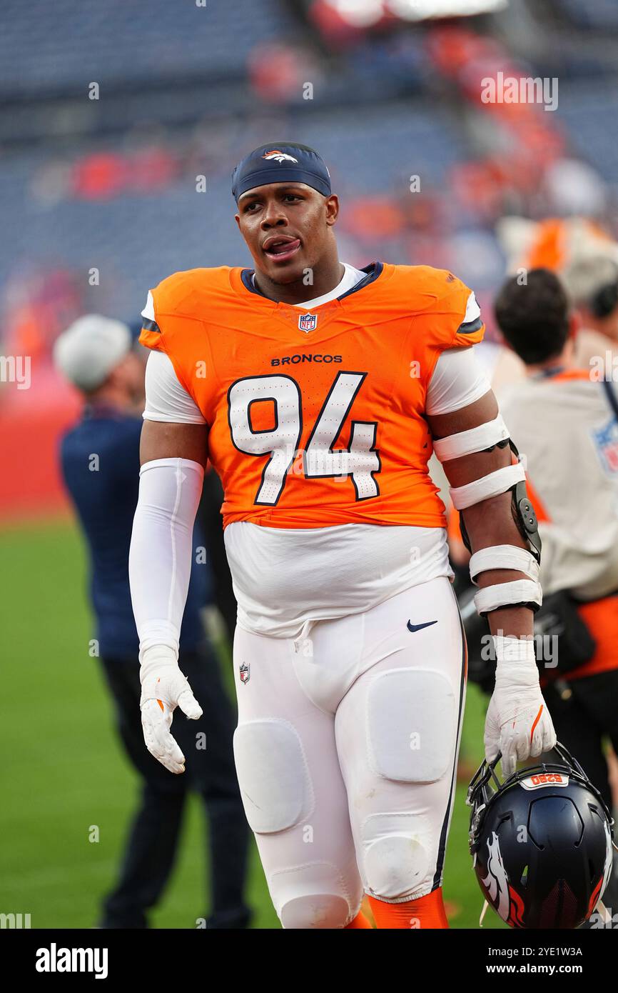 Denver Broncos defensive tackle Jordan Jackson (94) celebrates the win ...
