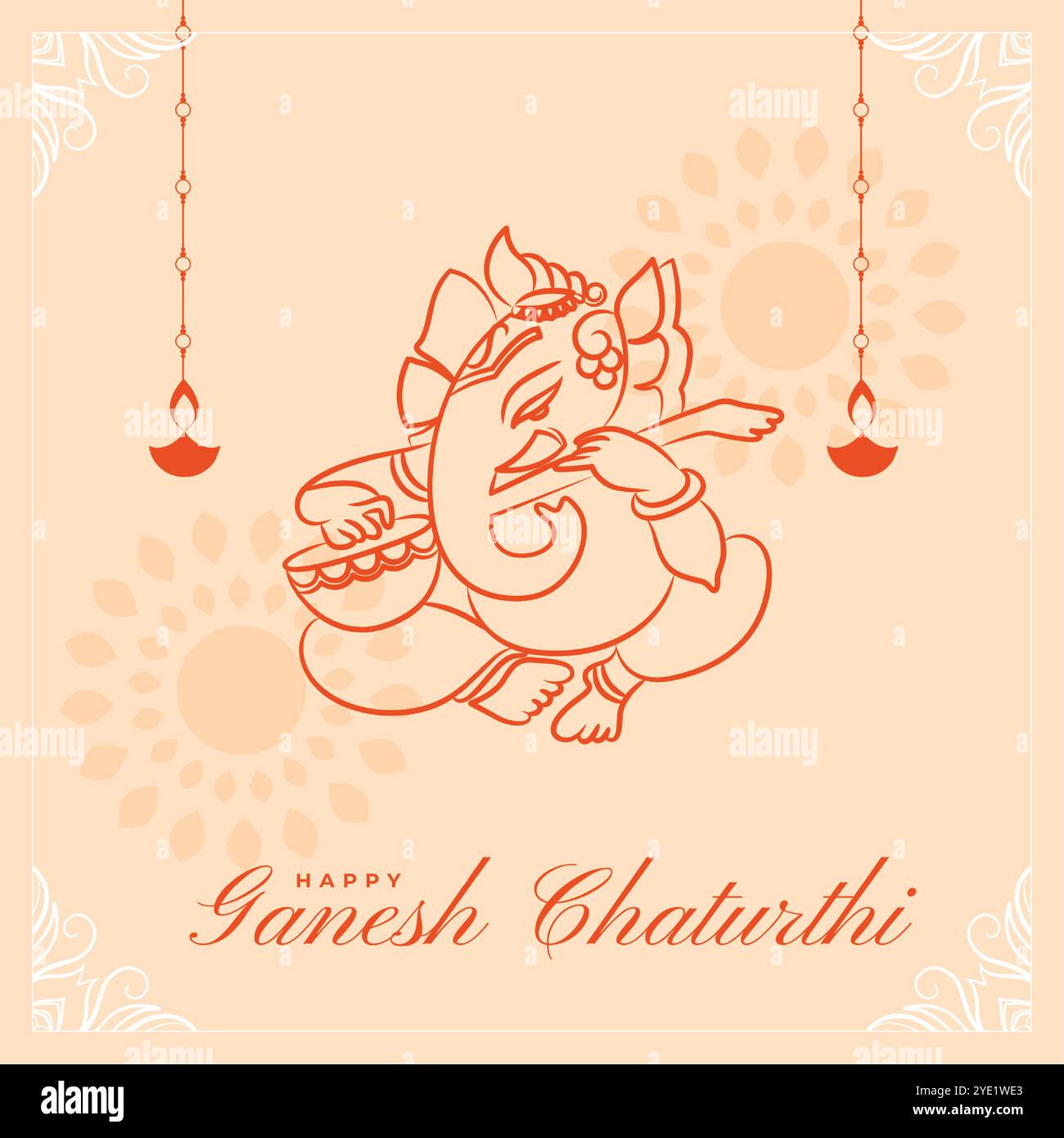 beautiful lord ganesha design for ganesh chaturthi festival Stock ...