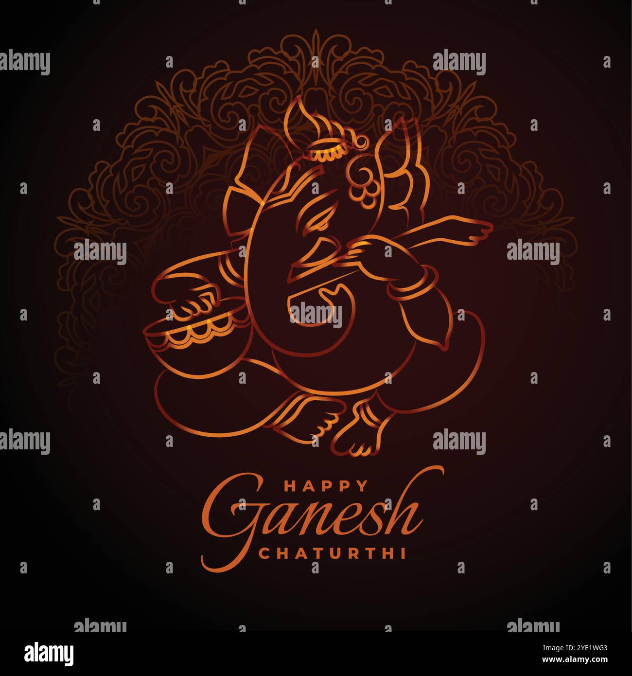elegant lord ganesha design for indian festival ganesh chaturthi Stock ...