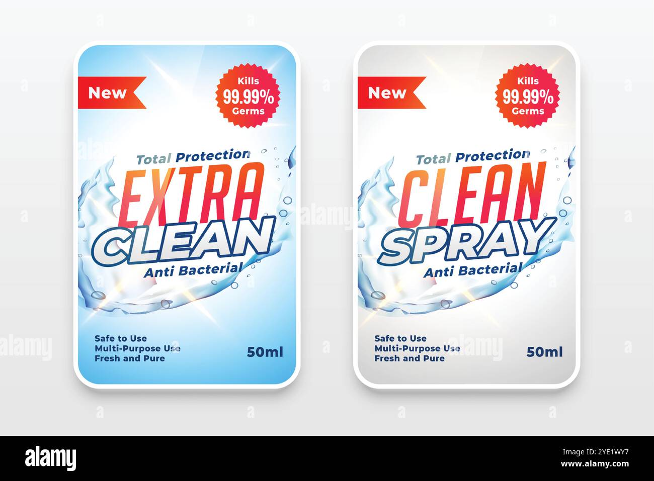 extra clean detergent labels stickers design set Stock Vector Image ...
