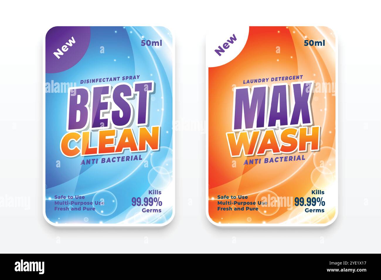laundry detergent clean wash label stickers in two colors Stock Vector ...