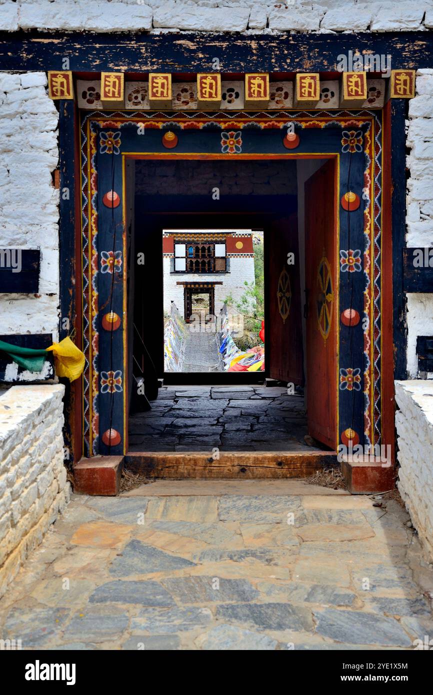 Partial view of Iron Chain Bridge, also known as the Tamchoe or Tachog ...