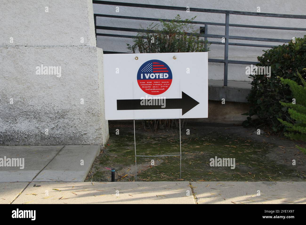 I Voted Sign Outside U.S. Elections Polling Place Location 2024 Stock ...