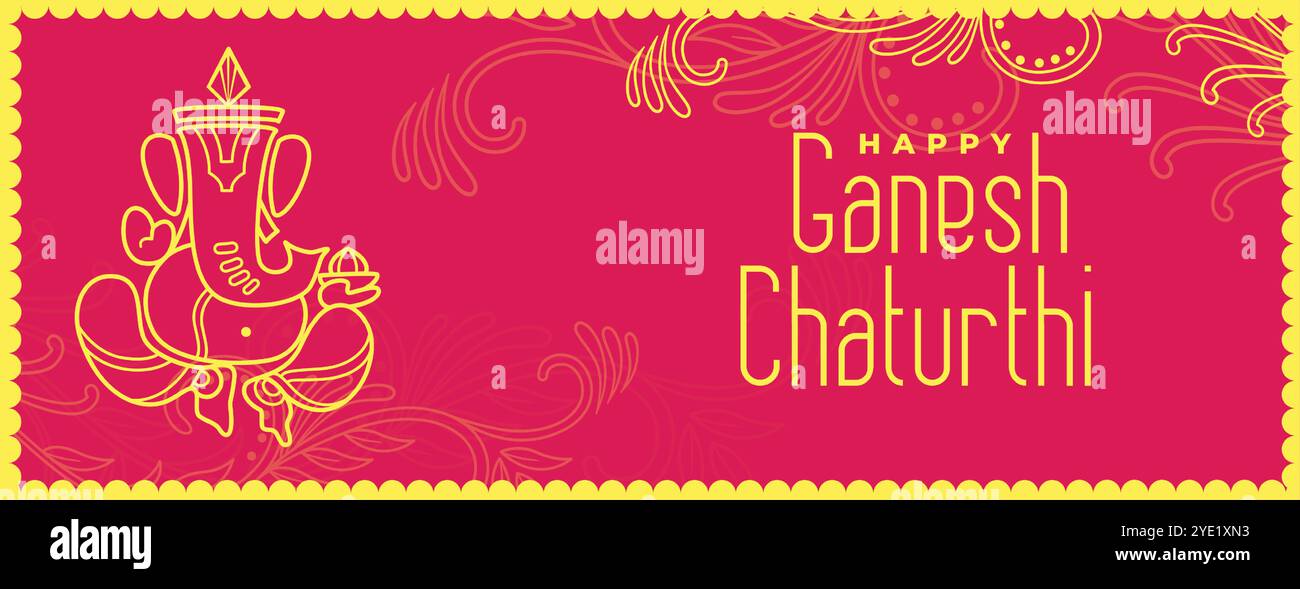 hindu traditional ganesh chaturthi banner with lord ganesha design ...