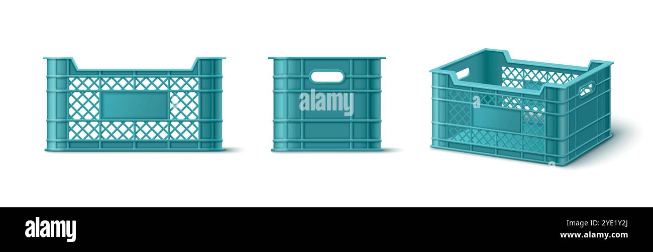 Empty plastic vegetable crate isolated Stock Vector Images - Alamy