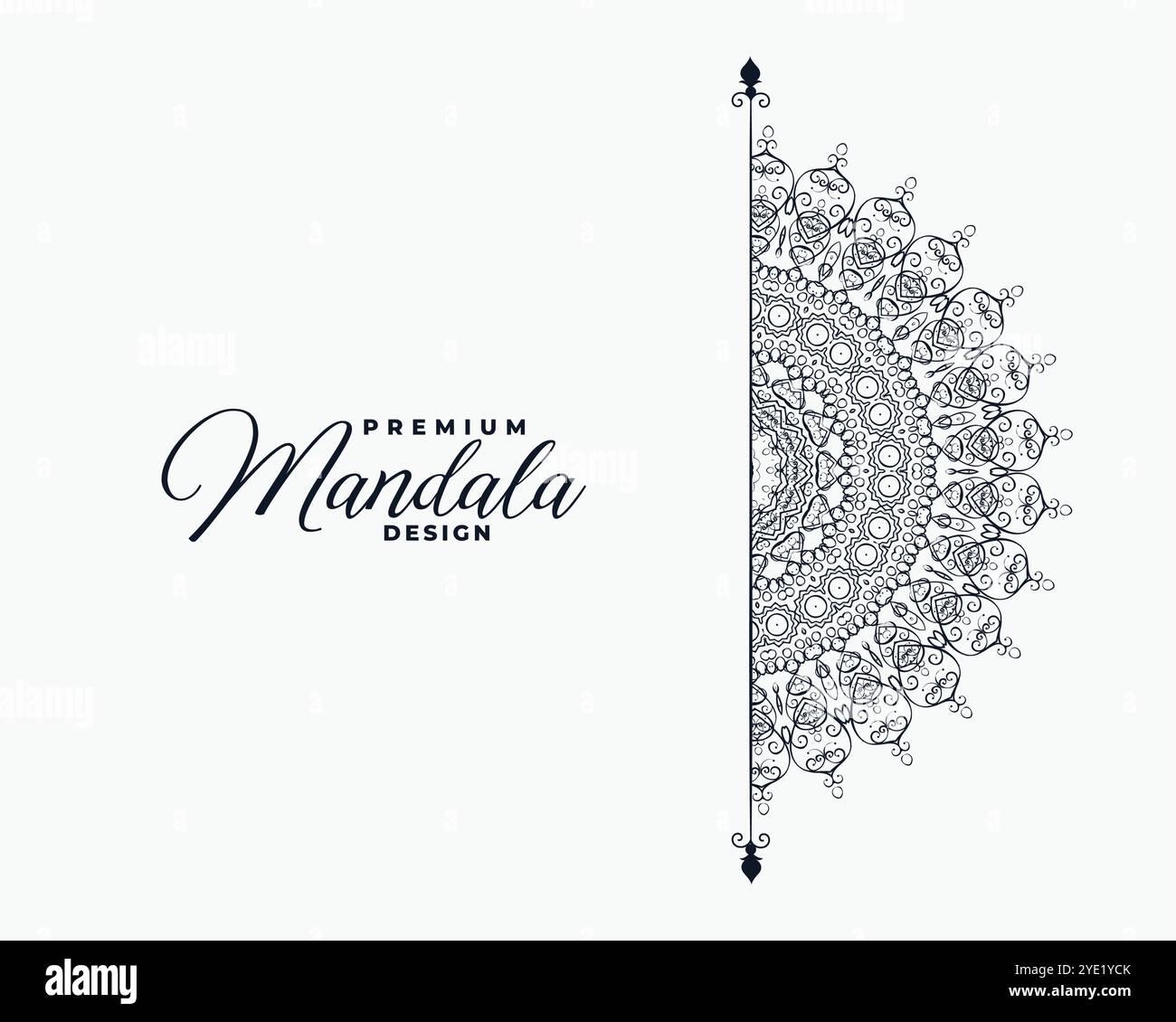 hand drawn decorative mandala design with text space Stock Vector Image ...