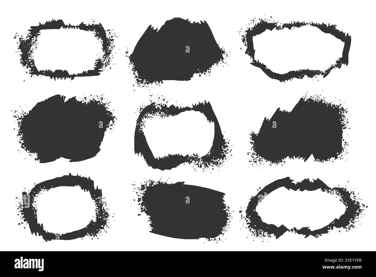 abstract dirty grunge splatter frames big set Stock Vector Image & Art ...