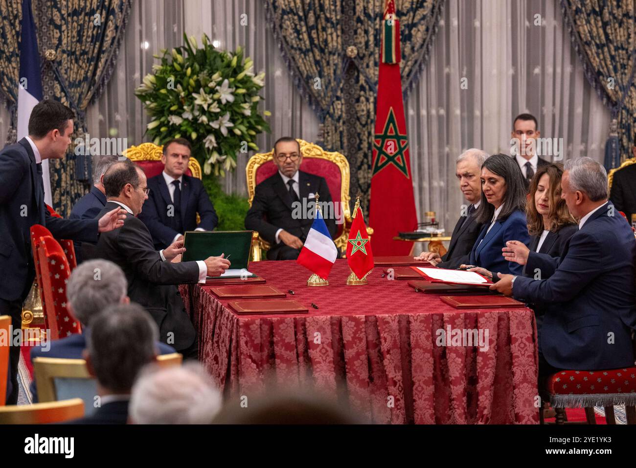 Morocco's King Mohammed VI and French President Emmanuel Macron attend ...