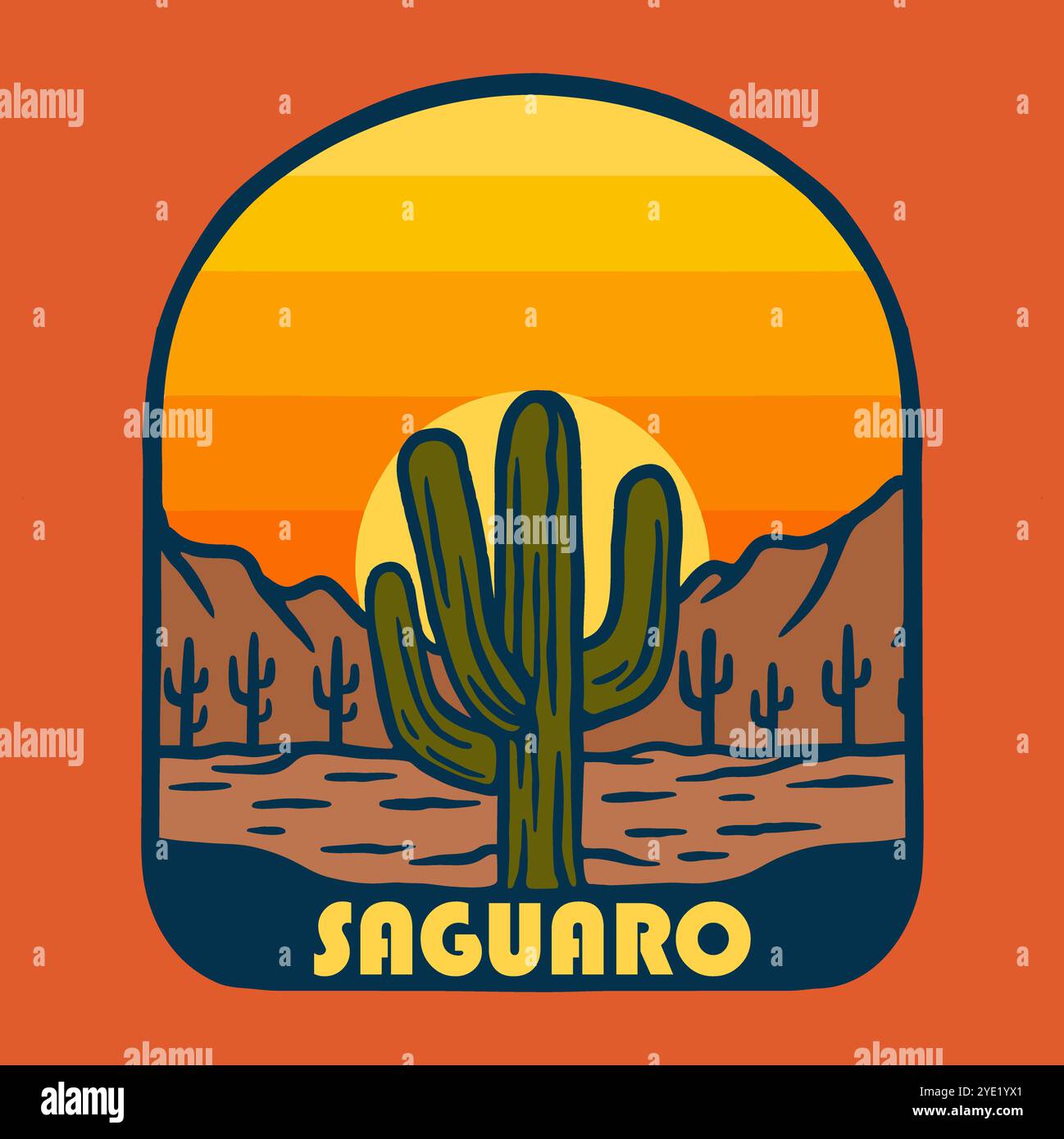 Cactus badge logo hi-res stock photography and images - Alamy