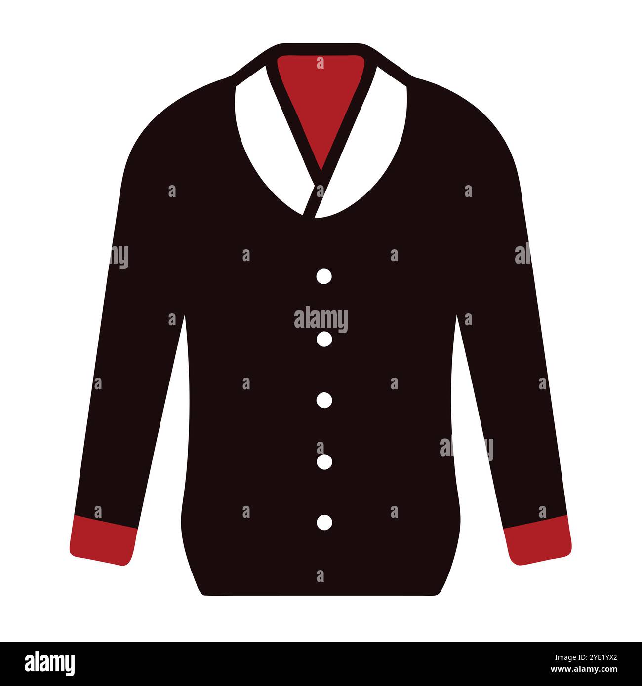 Black cardigan vector illustration with red accents Stock Vector Image ...