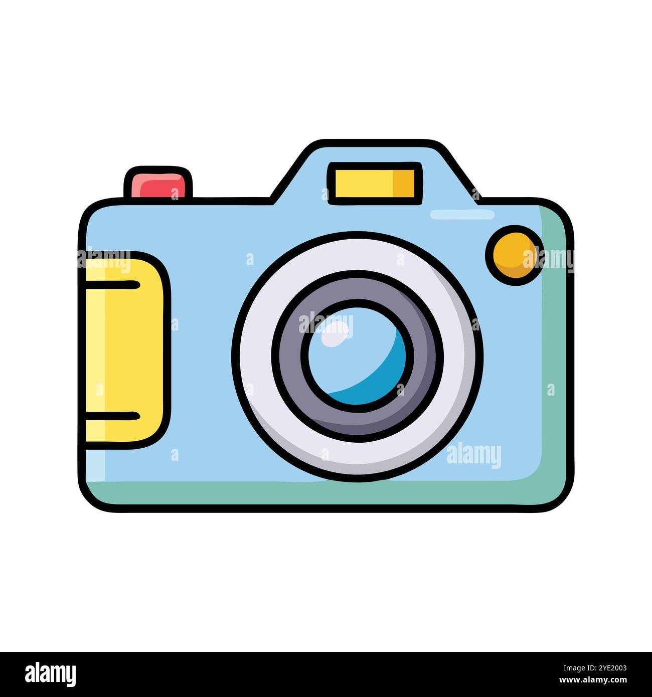 Colorful camera vector illustration with large lens Stock Vector Image ...