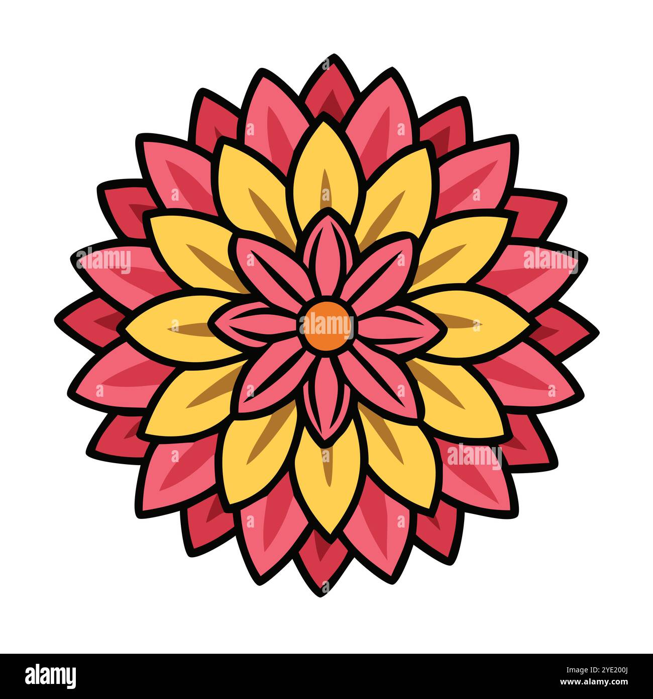 Colorful mandala flower vector illustration with layered petals Stock ...