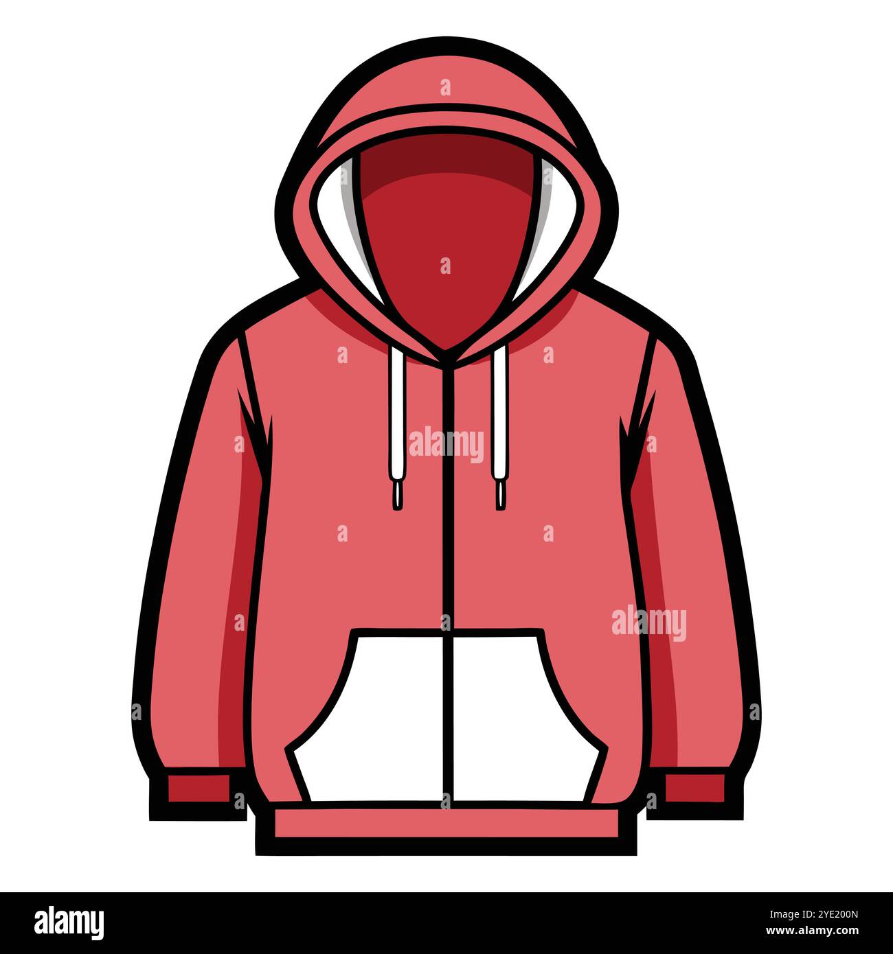 Red hoodie vector illustration with front pockets Stock Vector Image ...