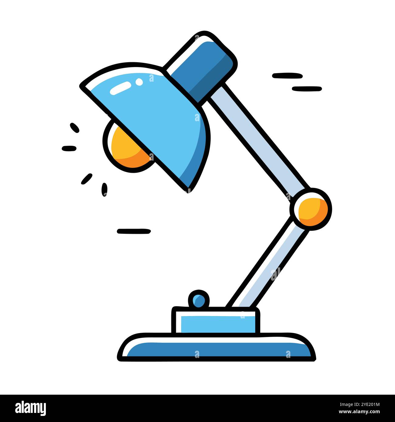 Blue desk lamp vector illustration with adjustable arm Stock Vector ...