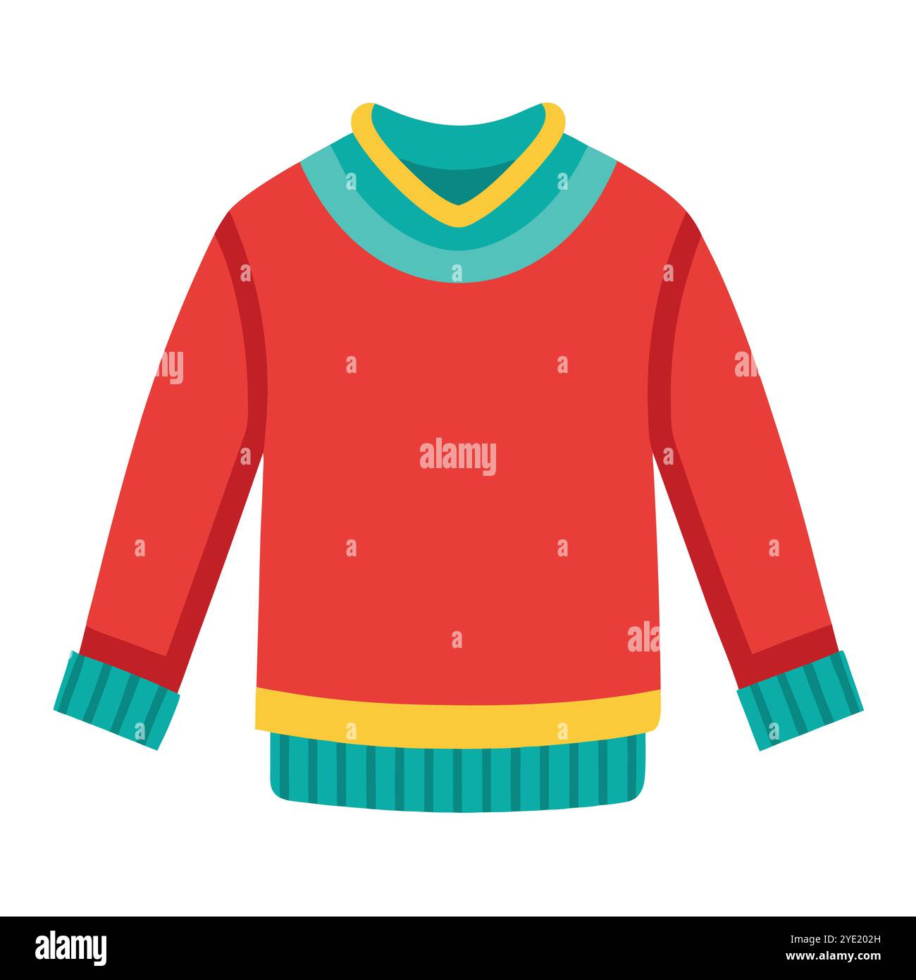 Red sweater vector illustration with colorful accents Stock Vector ...