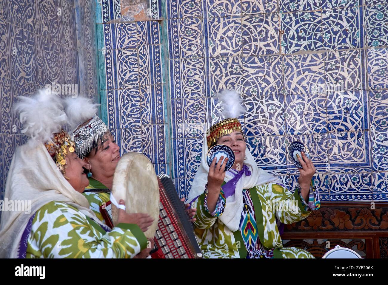 Khiva,Uzbekistan; September,21,2024: a group of Uzbek women musicians ...