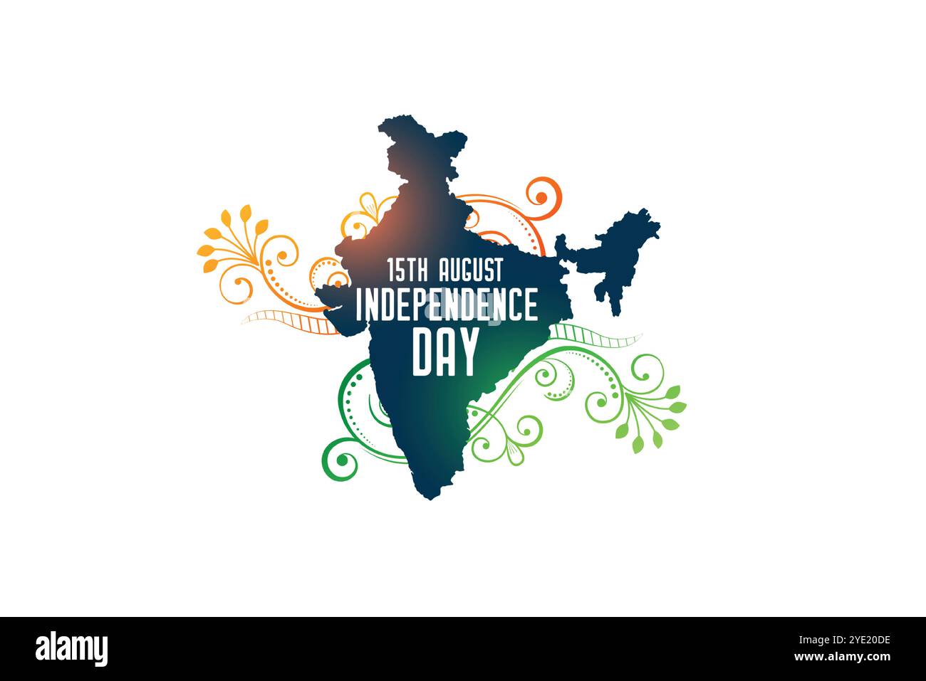 15th august indian independence day banner with map of india Stock ...