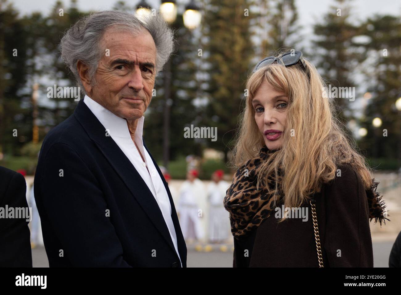 Rabat, Morocco. 28th Oct, 2024. French philosopher Bernard-Henry Levy and French-US actress ...