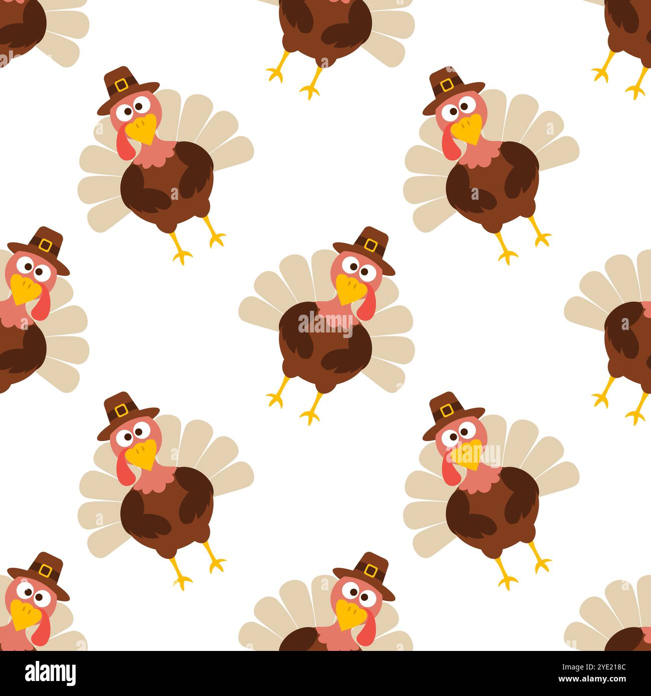 Festive Thanksgiving Day Seamless Pattern Template with Flat Style ...