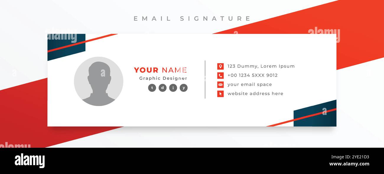 business email signature card template with digital profile Stock ...