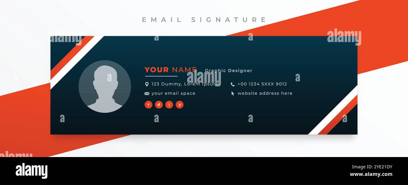 modern style email signature card template for business promo Stock ...