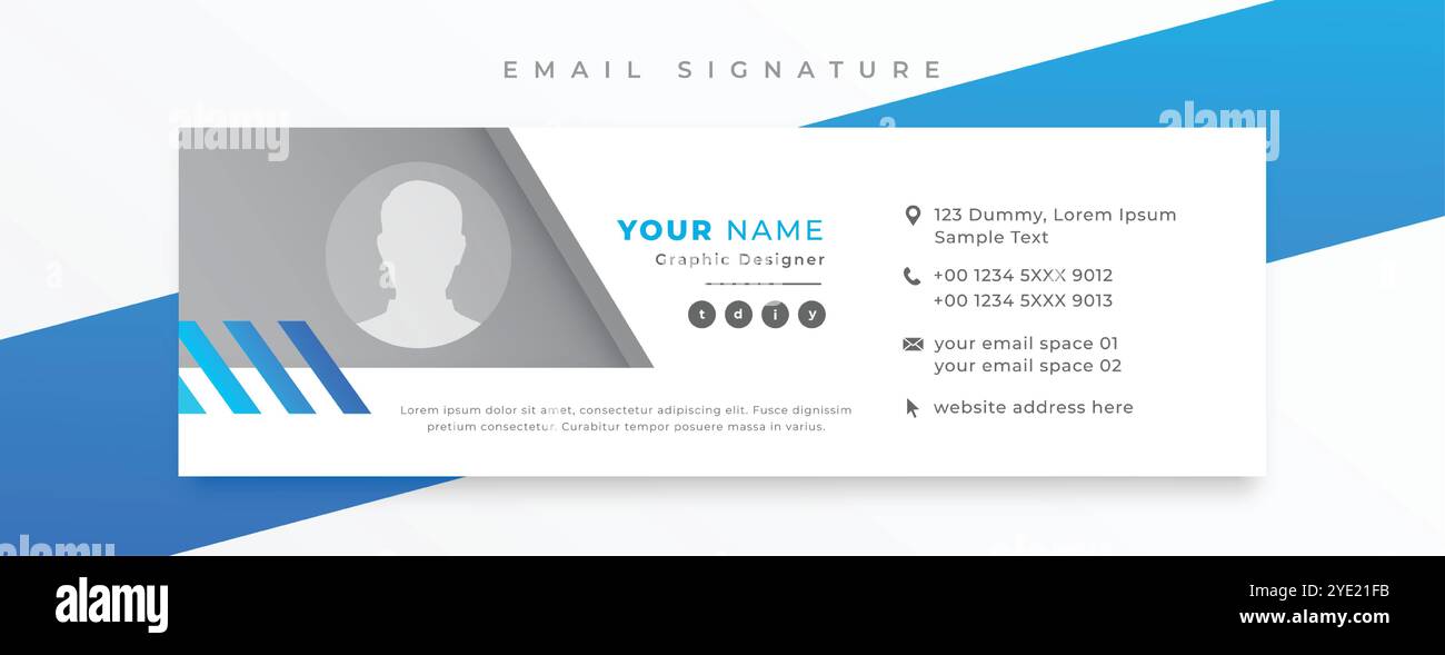modern email signature card template with social media profile design ...