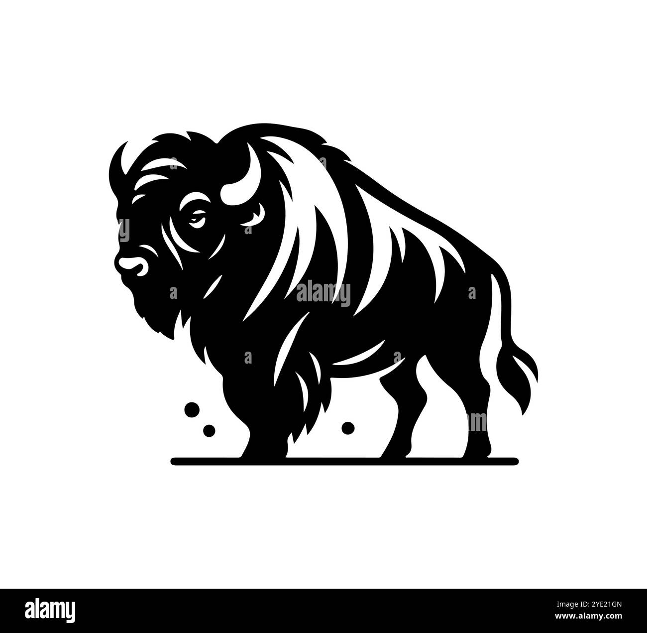 American Bison vintage illustration hand drawn graphic Stock Vector ...
