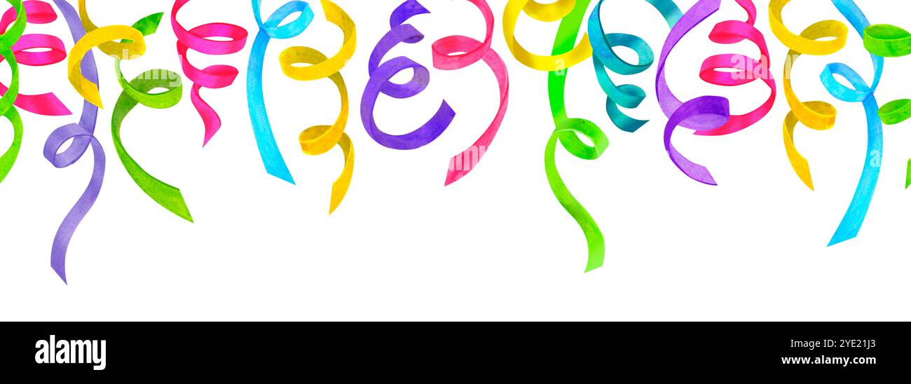 Colorful ribbons falling from top hi-res stock photography and images ...
